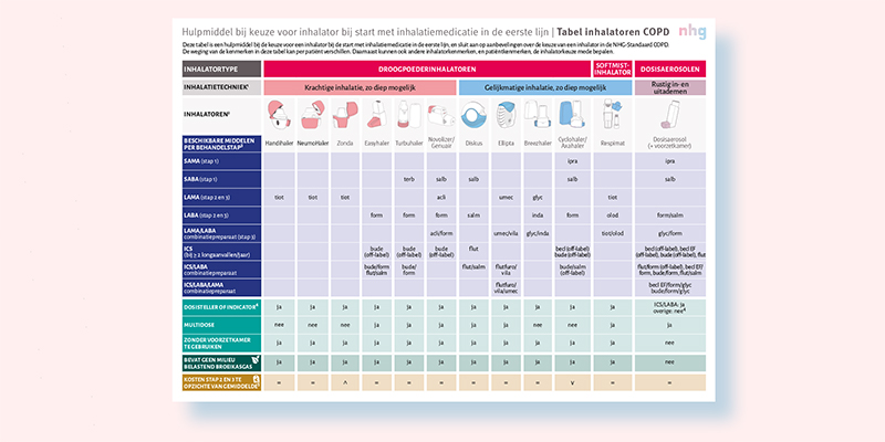 Evaluatie Overzichtstabellen inhalatoren | H&W